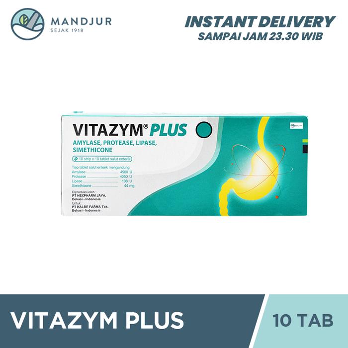 Jual Vitazym Plus Strip 10 Tablet - Obat Pencernaan, Kembung dan Mual ...