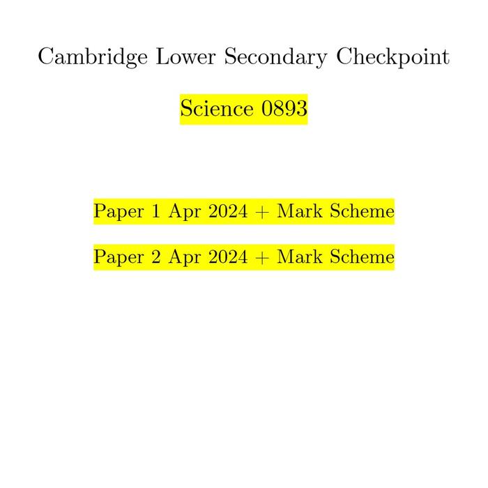 Jual [Hardcopy] Cambridge Lower Secondary Checkpoint Science April 2024 ...