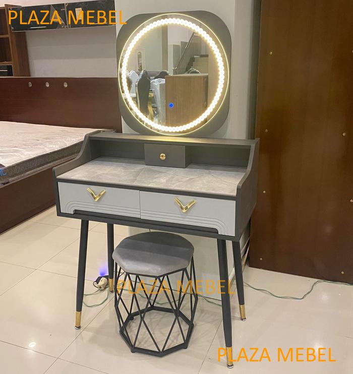 Jual Meja Rias TYRA Lampu LED Kaki Besi / Meja Rias Granit Marmer ...