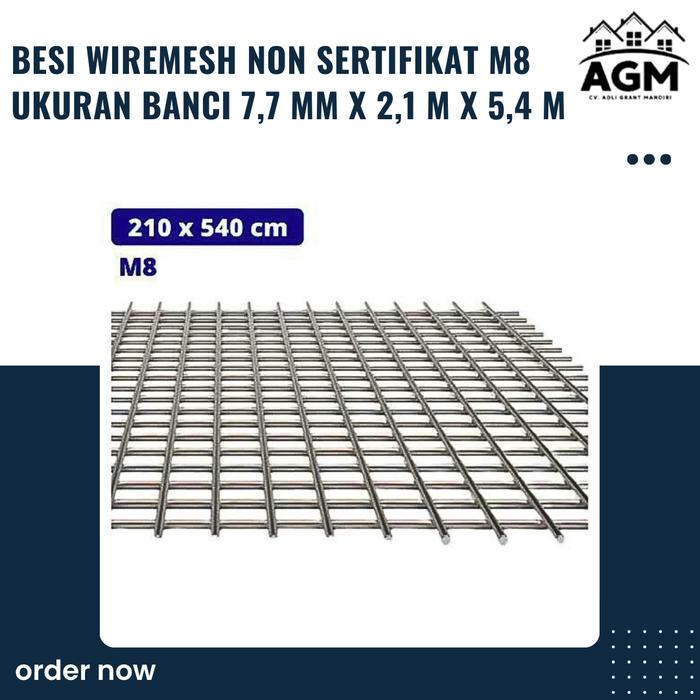 Jual besi wiremesh Non Sertifikat m8 ukuran banci 7,7 mm x 2,1 m x 5,4 ...