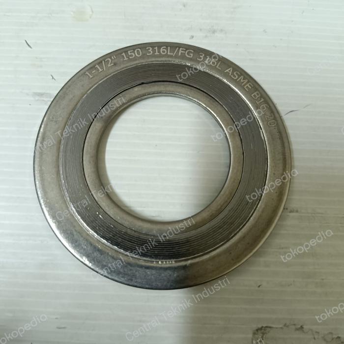 Jual Spiral Wound Gasket 11/2" inch Stainless Ss316 SWG Ansi 150 DN 40 ...