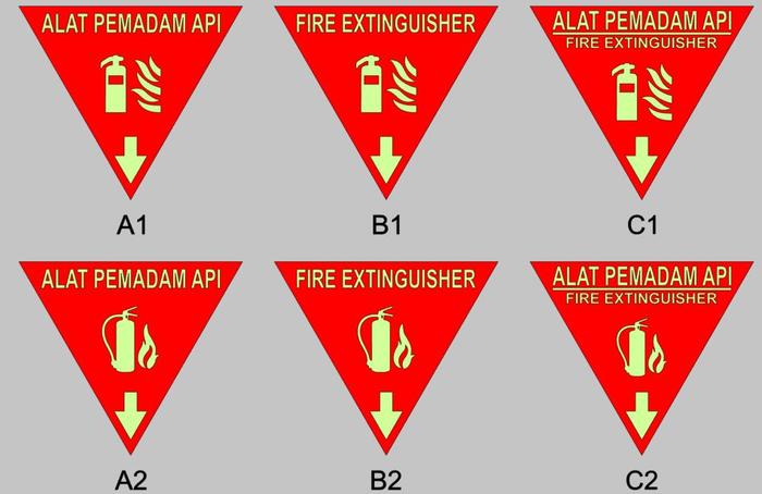 Jual RAMBU APAR / SEGITIGA APAR UKURAN SISI 35 CM (GLOW IN THE DARK ...