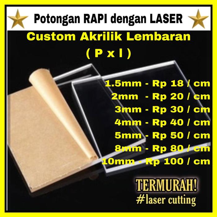 Jual AKRILIK Lembaran 5mm Uk. CUSTOM / Akrilik bening / Arcylic ...