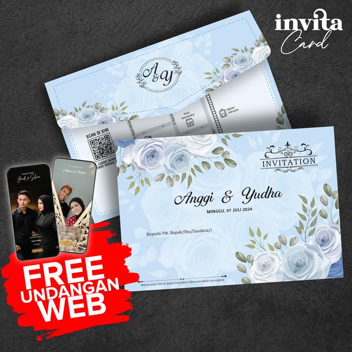 Jual Undangan Model Amplop Biru Manis TF5 - Jakarta Pusat - Invita card ...