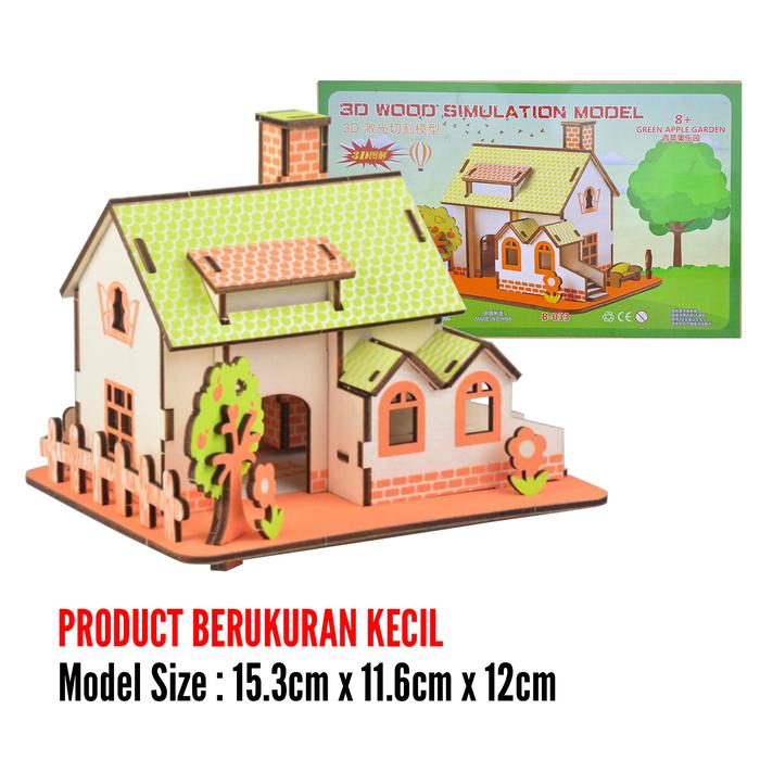 Jual Puzzle Simulation Model - Wooden Puzzle Green Apple House - Pazel ...