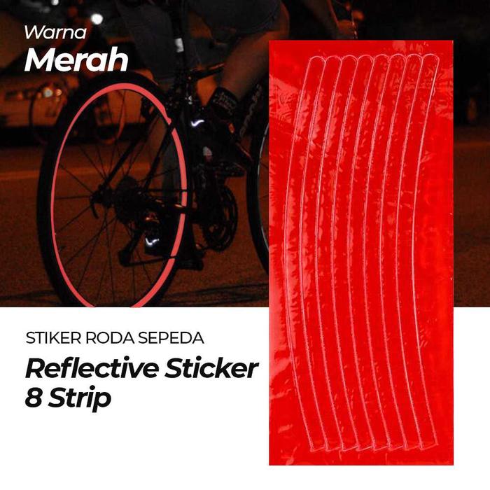 Jual Stiker Roda Sepeda Bicycle Wheel Reflective Sticker 8 Strip ...