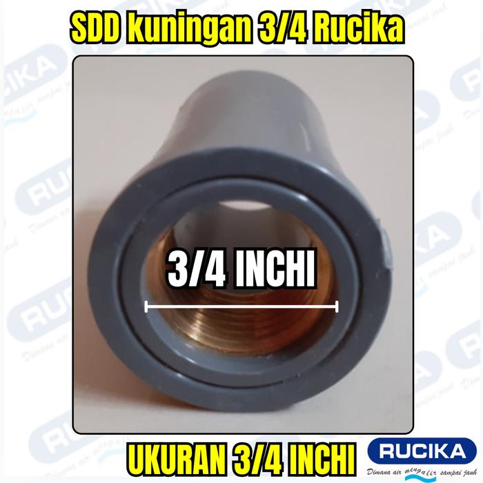 Jual Sock Socket Sok Drat Dalam Kuningan SDD Pipa PVC Ukuran 3/4 Inchi ...
