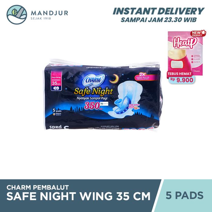 Jual Charm Pembalut Safe Night 35 cm Wing 5 Pads - Pembalut Malam 35 cm ...