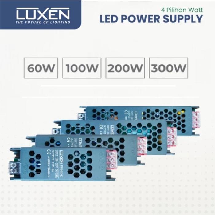 Jual Luxen Power Supply 60w 100w 200w 300w Ballast Travo Led Strip 12V ...