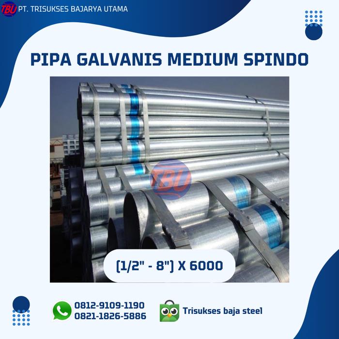 Jual Pipa Galvanis Medium SPINDO (1/2" - 8") X 6000 - 1/2" x 6000 ...