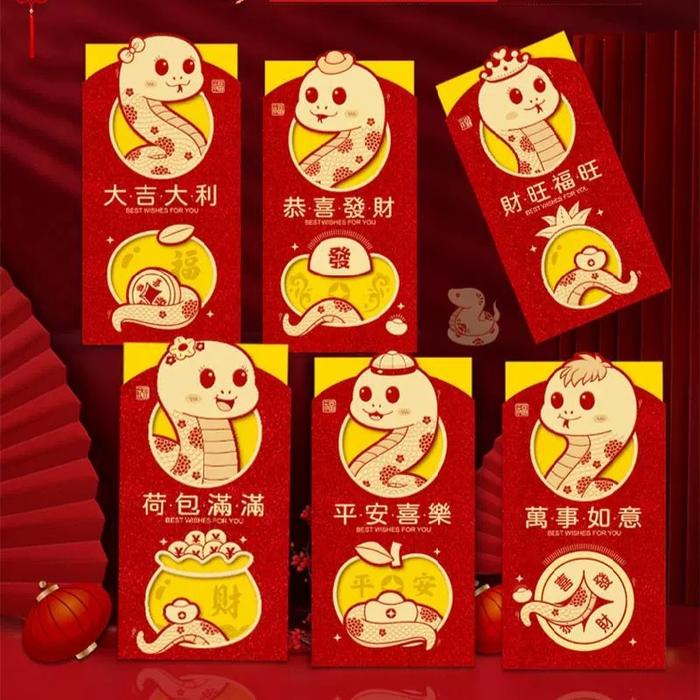 Promo NEW Angpao Ular Premium isi 6 Angpau 2025 isi 6 Tebal Murah ...
