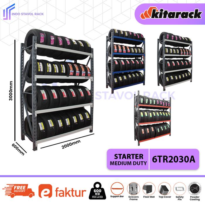 Jual KITARACK Tire Rack 6TR2030 Rak Ban Motor Mobil 600KG ABU - Jakarta ...