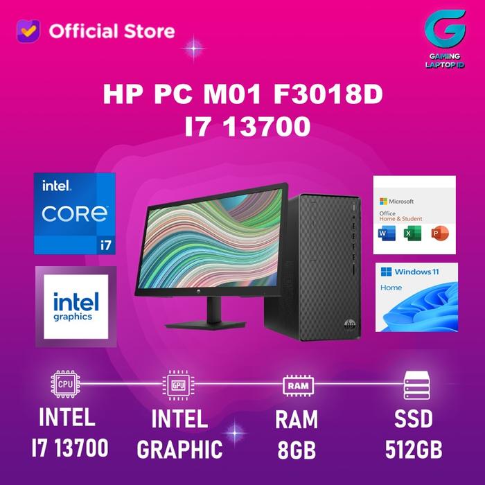 Promo HP PC M01 F3018D I7 13700 8GB 512GB W11+OHS BLK + MONITOR V22 Cicil 0% 3x - Jakarta Utara ...