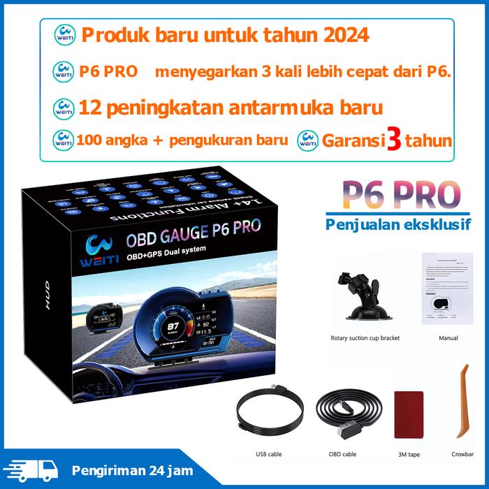 Promo Car Smart Gauge P6 OBD2+GPS Smart Mobil Layar Display Sistem HUD ...