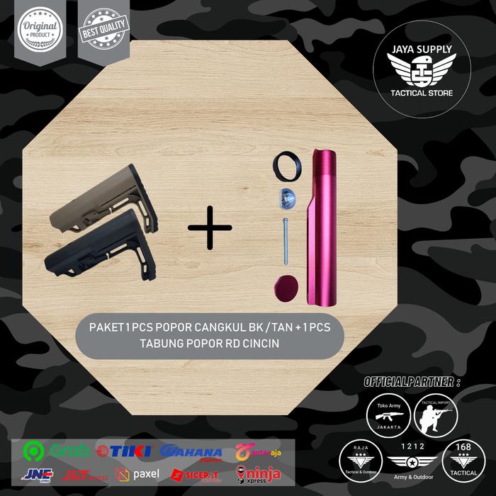 Jual Popor M4 MFT Cangkul M16 Buttstock Tactical Pacul AEG GBBR AR15 ...