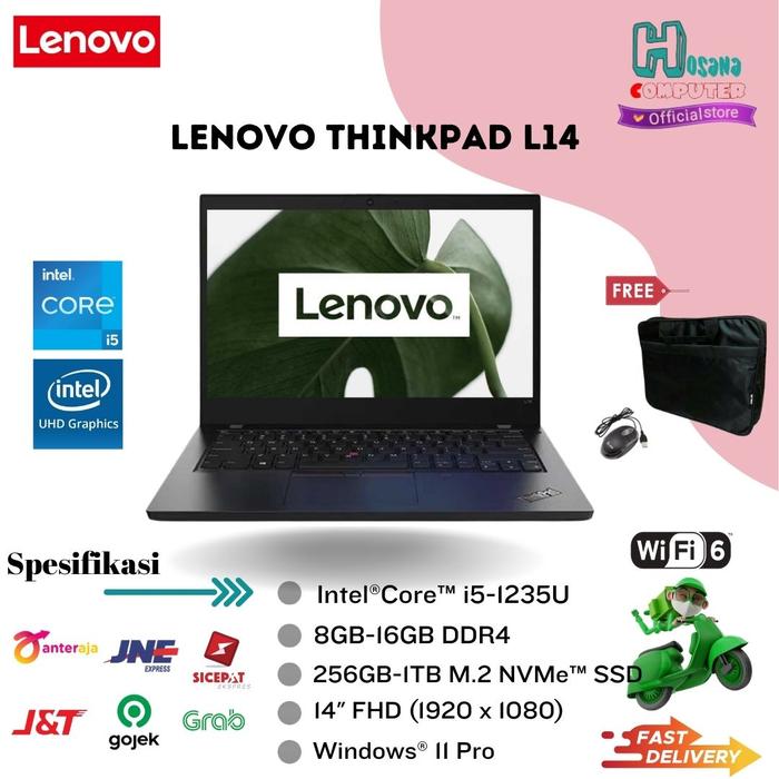 Promo LAPTOP LENOVO THINKPAD L14 - I5 1235U 8GB 512GB SSD 14" FHD WIN11 PRO - 16GB 512GB SSD ...