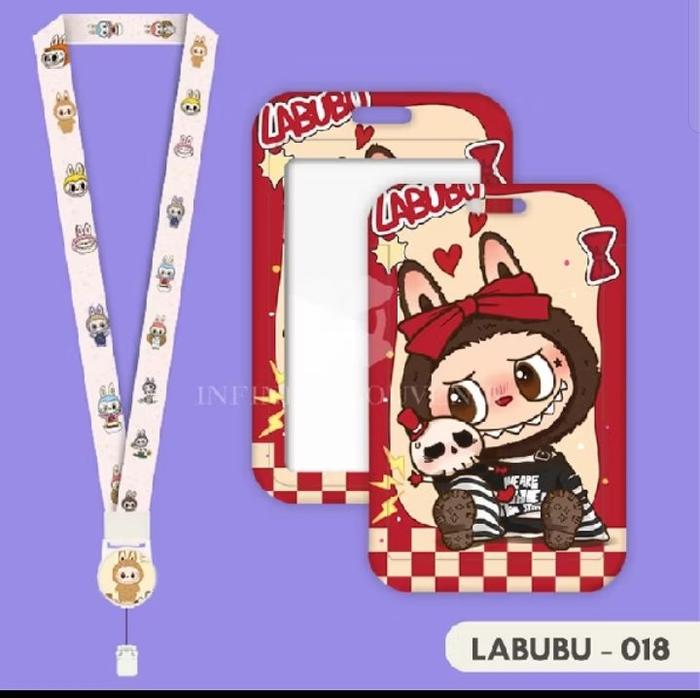 Jual Nametag Holder Motif Labubu Lucu / ID Card Holder Labubu - Labubu ...