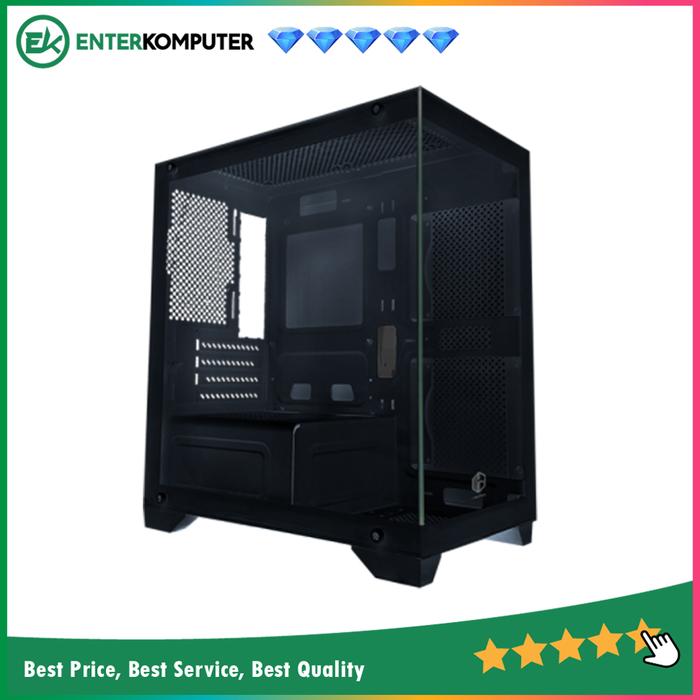 Jual Casing CUBE GAMING BLUEY BLACK - mATX Gaming Case - Front & Left Side Tempered Glass ...