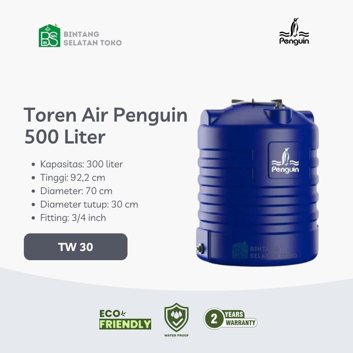 Jual TOREN PENGUIN TW 30 TANGKI / TOREN / TANDON AIR BLOW 300 LITER ...