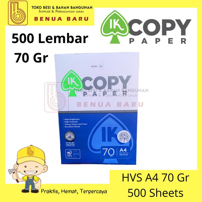 Jual Kerta HVS A4 1 Rim 70 Gsm / Kertas HVS A4 70 Gsm IKCopy Paper ...