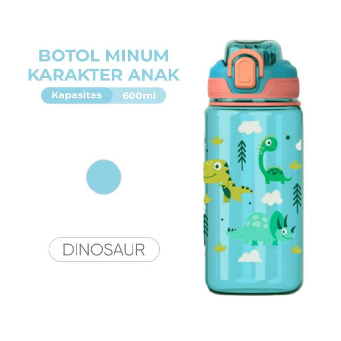 Jual Boom Botol Minum Karakter 600Ml Sedotan Anak Sekolah Tk Sd Kartun ...
