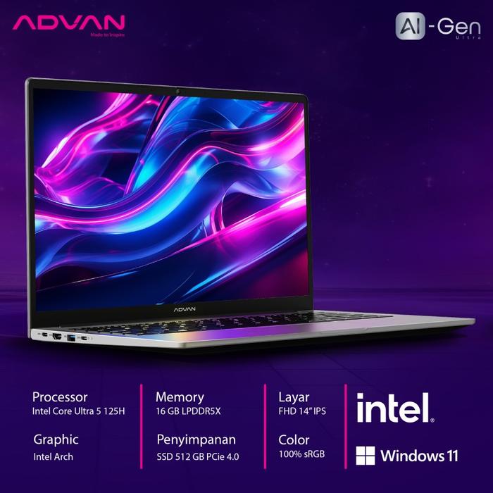 Jual ADVAN AI GEN ULTRA - Core Ultra 5 125H-16GB-SSD 512GB - Kota ...