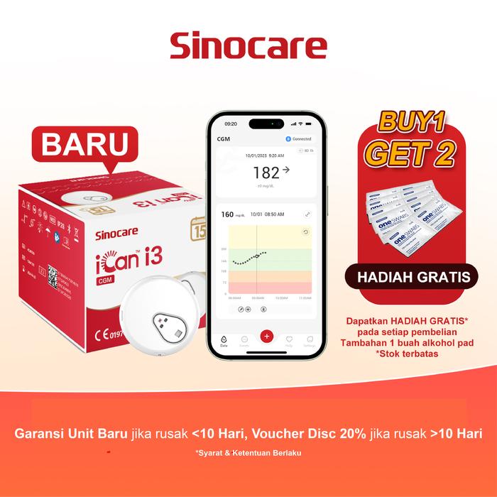 Promo Sinocare iCan i3 Alat Cek Gula Darah 15 Hari Berkelanjutan Cicil 0% 3x - Kab. Tangerang ...