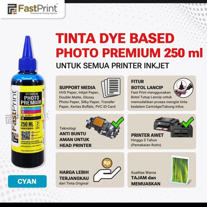 Jual Tinta Refill Dye Based Photo Premium 250ML Universal - Black ...