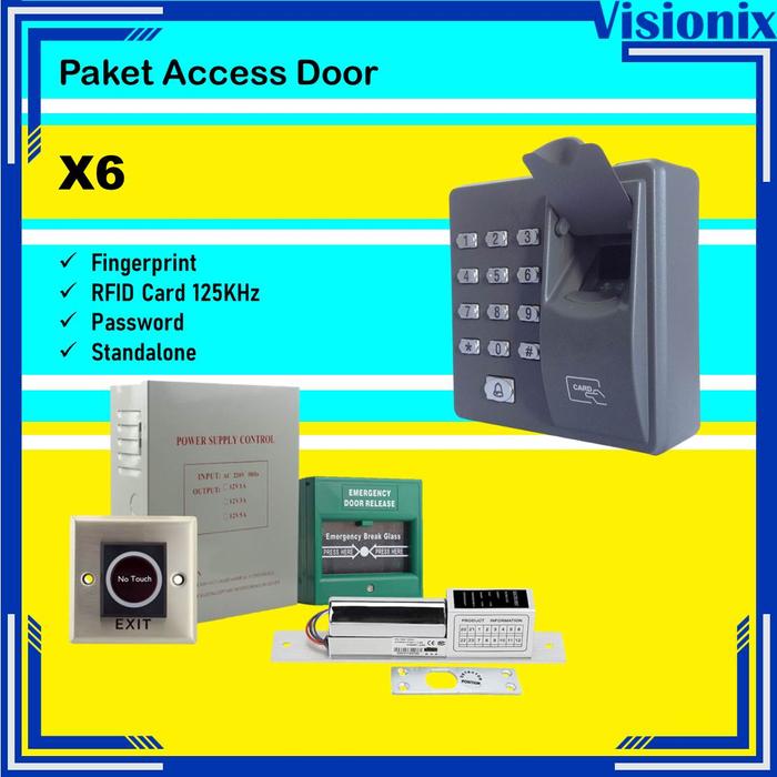 Jual Paket Access Door ZKTeco X6 Fingerprint Access Control Pintu Kaca - Jakarta Timur ...