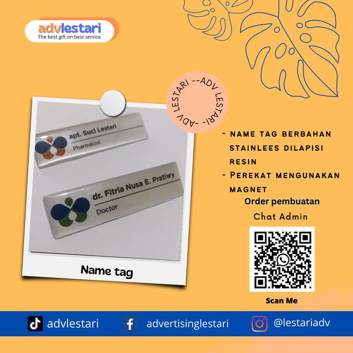 Jual Name tag Akrilik /Nama dada Name Tag /Nama Dada/Papan Nama-Akrilik ...
