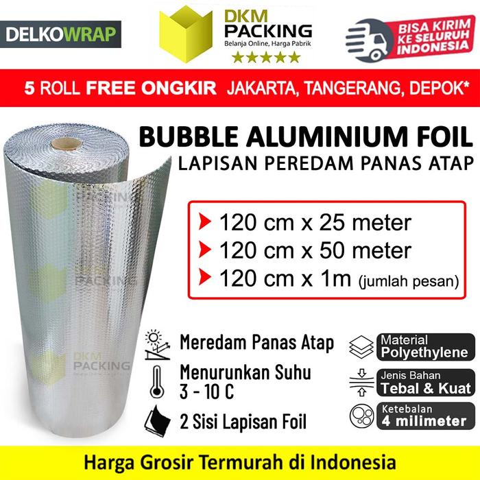 Jual Bubble Insulation Alumunium Foil Wrap Peredam Panas Atap Rumah ...