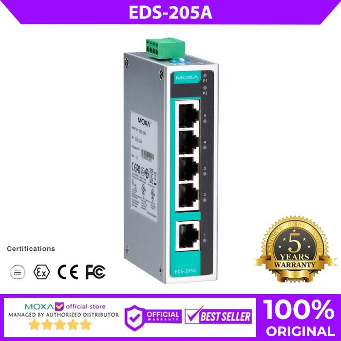 Promo MOXA EDS-205A Series 5-port Unmanaged Ethernet Switches Cicil 0% 3x - Jakarta Barat - Moxa ...