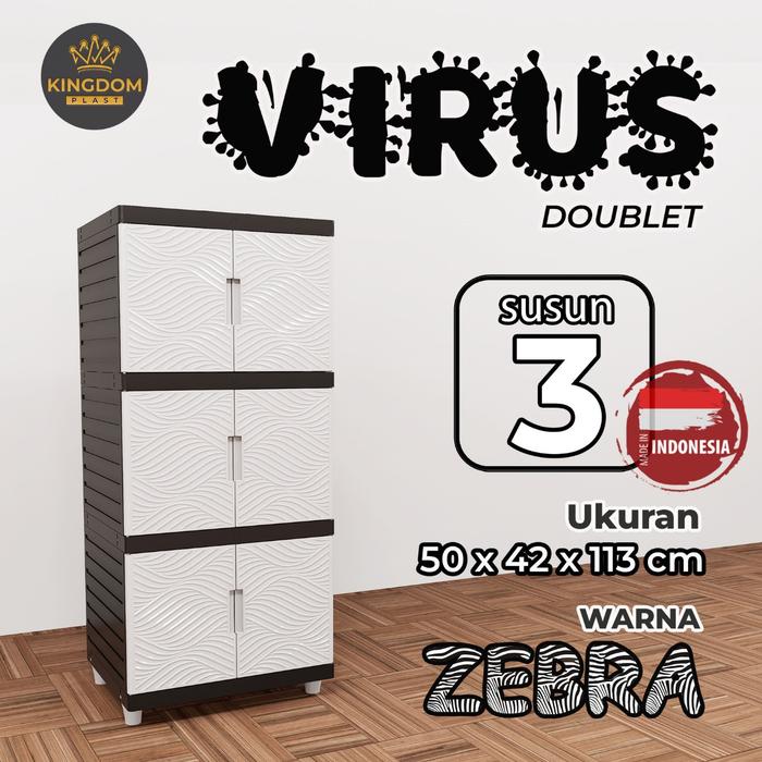 Promo LEMARI SERBAGUNA LEMARI PAKAIAN PLASTIK VIRUS KINGDOM LEMARI ...