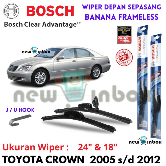 Jual Wiper Depan Mobil TOYOTA CROWN Sepasang Frameless BOSCH CLEAR ADVANTAGE 24" & 18" ORIGINAL ...