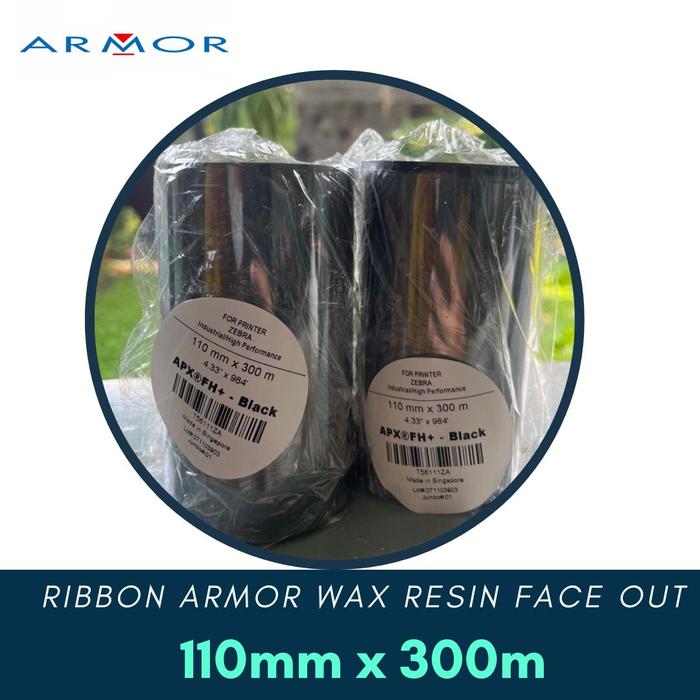 Jual Ribbon Armor Barcode Wax resin Uk. 110mm X 300m Face out - Jakarta ...