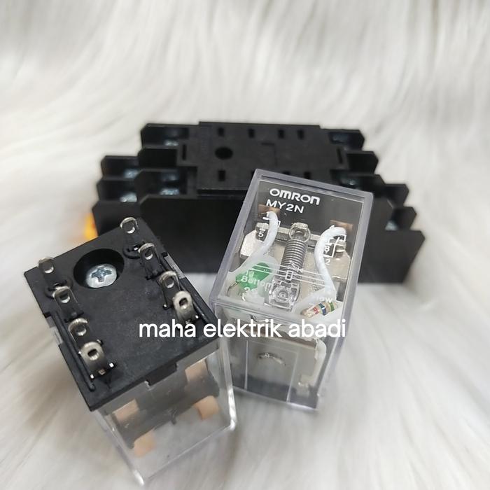 Jual relay Omron original my2 my2n 24vdc 8kaki set socket/relay Omron ...