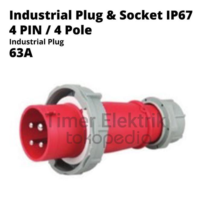 Jual Industrial Plug & Socket IP67 4 Pin / 4 Pole 63A Berbagai Variant ...