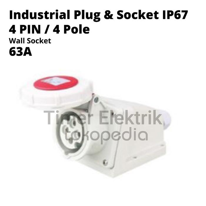 Jual Industrial Plug & Socket IP67 4 Pin / 4 Pole 63A Berbagai Variant ...