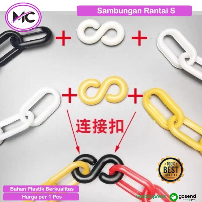 Jual Pengait Rantai Plastik Letter S Plastic Chain Hook Penyambung ...