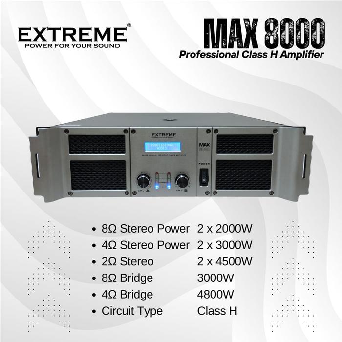 Jual Power Ampli EXTREME MAX 8000 Power Dual Channel MAX-8000 Extreme ...