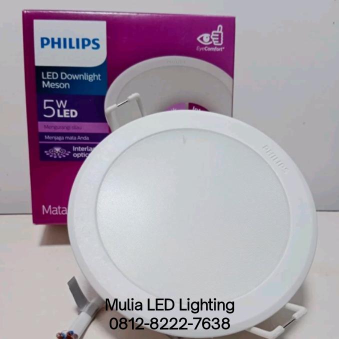 Jual Philips Meson ORI Downlight/DL Panel light Inbow Bulat 5 Watt ...