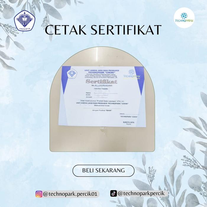 Jual Cetak Sertifikat Premium - Cetak Sertifikat Custom - Jakarta Utara ...