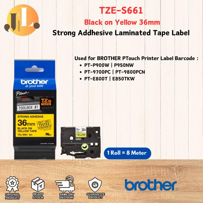 Jual Label Brother 36mm TZe-261 661 SM961 PT-P900W P950NW E800T E850TKW ...