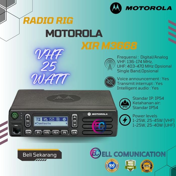 Jual RADIO RIG DIGITAL MOTOROLA XIR M3688 25 WATT VHF ORIGINAL RESMI ...