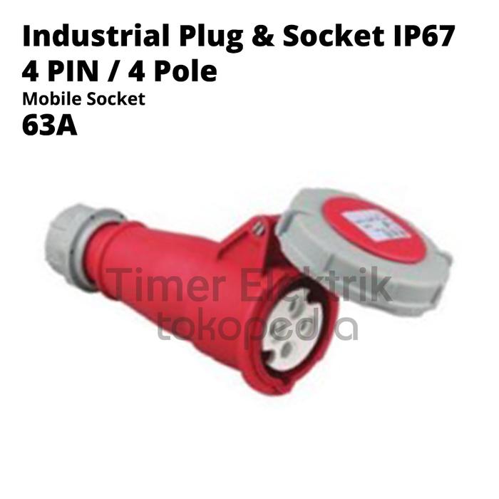 Jual Industrial Plug & Socket IP67 4 Pin / 4 Pole 63A Berbagai Variant ...