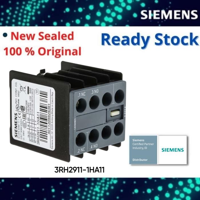 Jual SIEMENS 3RH2911-1HA11 Auxiliary Switch on the front, 1 NO + 1 NC for 3RH and 3RT screw ...