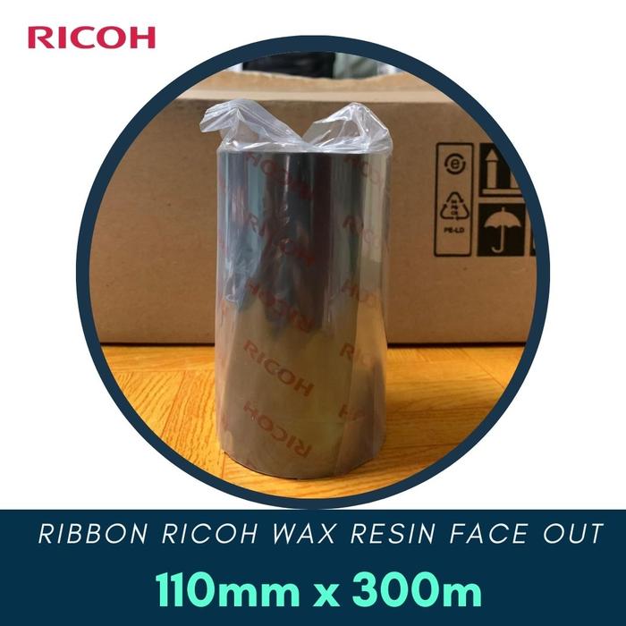 Jual Ribbon Ricoh Barcode Wax resin Uk. 110mm X 300m face out - Jakarta ...