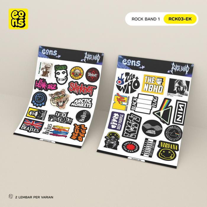 Jual [Eons] Stiker Rock Band Aesthetic Vinyl Waterproof Sticker Laptop ...