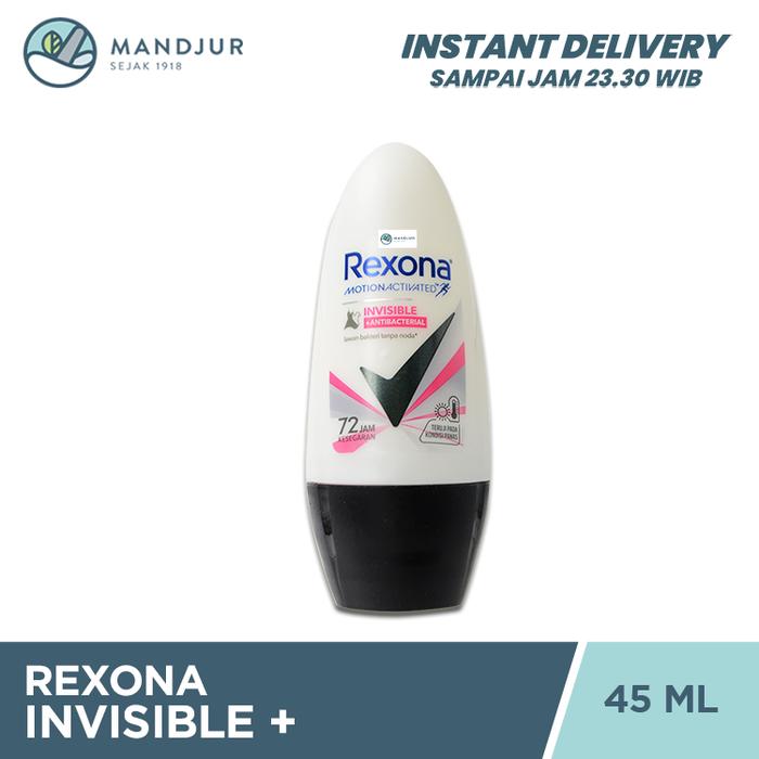 Jual Rexona Anti-Perspirant Deodorant Roll On Invisible + Antibacterial ...