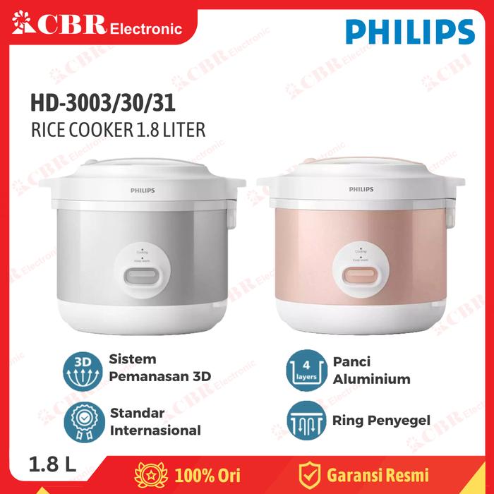 Jual Rice Cooker PHILIPS 1.8 Liter HD-3003/30/31 (HD3003) - Putih ...